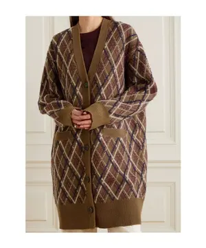 NILI LOTAN Diamond Pattern Knit Sweater