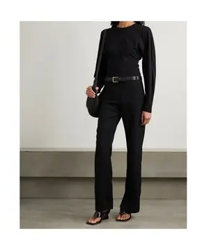 ST. AGNI Gathered Stretch-crepe Bodysuit