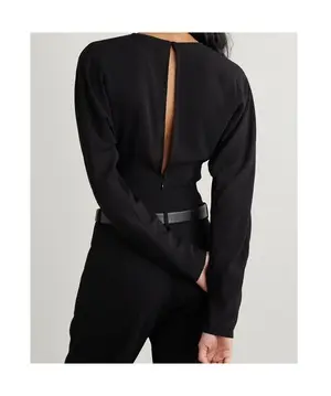 ST. AGNI Gathered Stretch-crepe Bodysuit