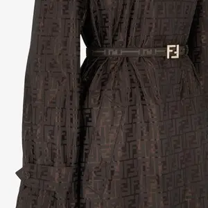 Fendi Ff Jacquard Belted Coat - Brown