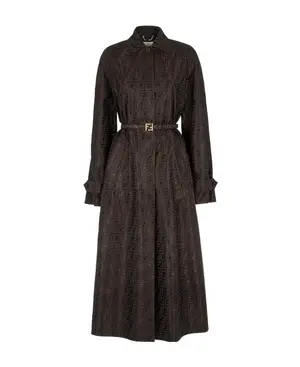 Fendi Ff Jacquard Belted Coat