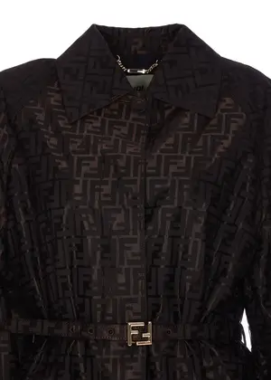 Fendi Ff Jacquard Belted Coat