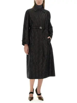 Fendi Ff Jacquard Belted Coat