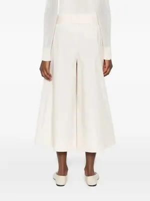 Pinko Doreen Wide Leg Pants With Waist Tie Detail - White