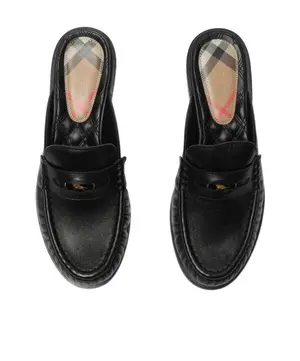 Burberry Cadet Gathered Leather Mules