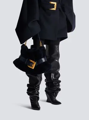 Balmain Medium Shearling Anthem Bag