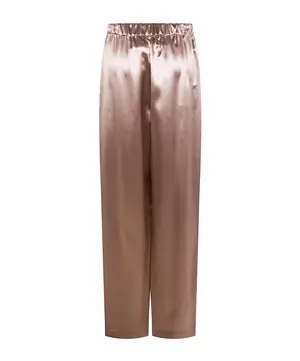 Fabiana Filippi Satin Straight-leg Pants - Brown