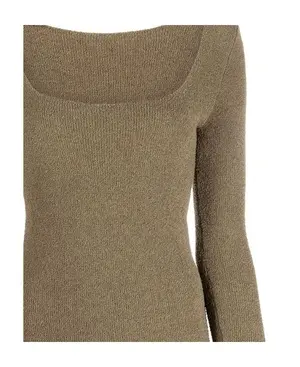 Nanushka Leah Square-neck Knitted Dress - Brown