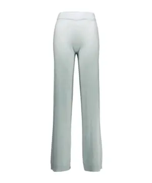 ALLUDE Elastic Waist Wide-leg Trousers - Gray