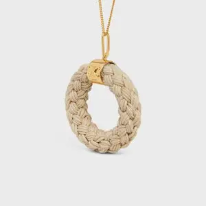 Celine Separables Rope Pendant In Cotton And Brass With Gold Finish