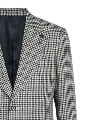 LARDINI Houndstooth Blazer - Gray
