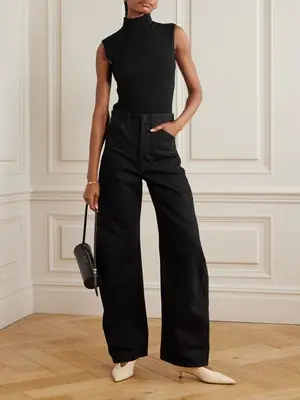 Proenza Schouler Federica Ribbed Knit High Neck Top