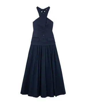 Staud Harrington Halterneck Midi Dress