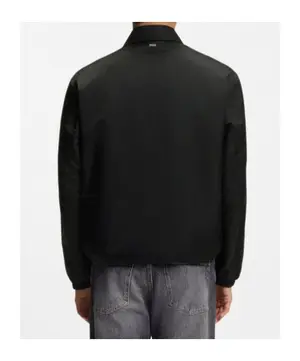 Hugo Boss Zip-up Jacket With Shirt Collar - Black