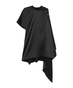 Coperni Asymmetrical Crew Neck Dress - Black
