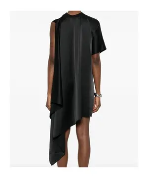 Coperni Asymmetrical Crew Neck Dress - Black