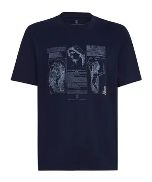 Brunello Cucinelli Graphic Printed Crewneck T-shirt