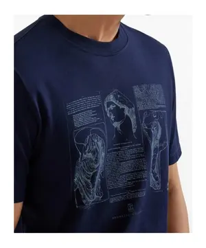Brunello Cucinelli Graphic Printed Crewneck T-shirt