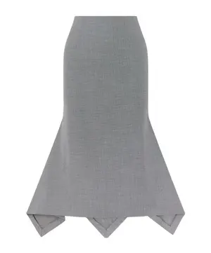 Attico Wool Blend Midi Skirt