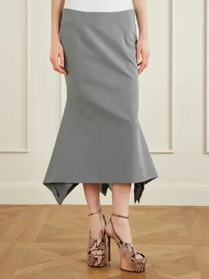 Attico Wool Blend Midi Skirt