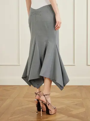 Attico Wool Blend Midi Skirt