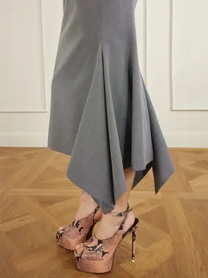 Attico Wool Blend Midi Skirt