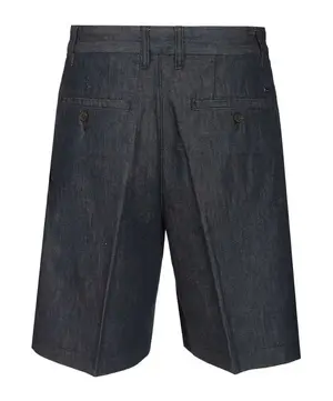Emporio Armani Pleated Denim Shorts