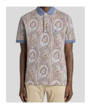 Etro Arnica Paisley Short-sleeved Polo Shirt - Nude