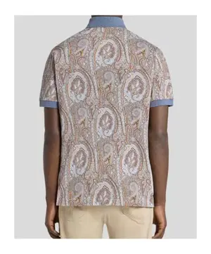 Etro Arnica Paisley Short-sleeved Polo Shirt - Nude