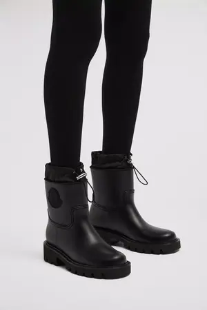 Moncler Kickstream Drawstring Wellington Boots - Black
