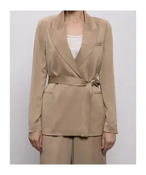 Peserico Belted Lapel Blazer