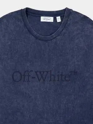 Off-White Sleeveless Cotton Top - Blue