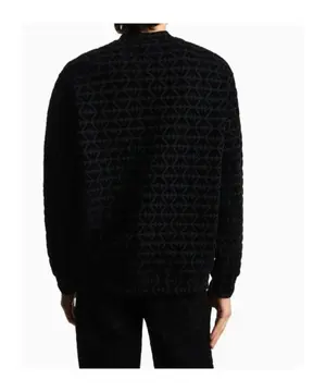 Emporio Armani Logo-embroidered Patterned Sweatshirt