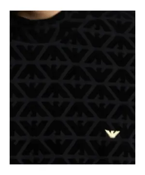 Emporio Armani Logo-embroidered Patterned Sweatshirt