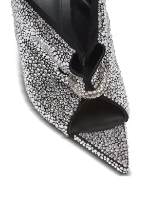Balmain Embellished Pointed Toe Stiletto Mules