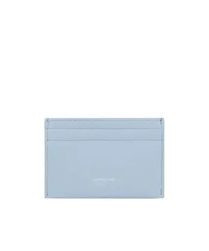 FERRAGAMO Gancini Leather Card Holder - Blue
