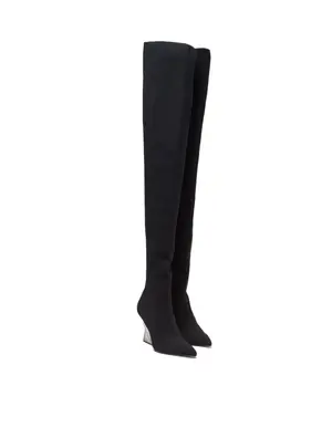 Balmain Wedge Knit Thigh-high Boots