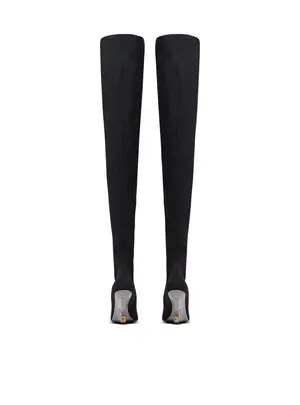 Balmain Wedge Knit Thigh-high Boots