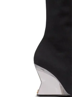 Balmain Wedge Knit Thigh-high Boots