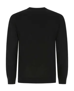 Prada Logo Embroidered Crewneck Jumper - Black