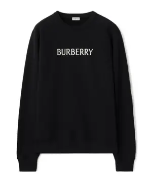 Burberry Logo Printed Crewneck Sweatshirt - Black