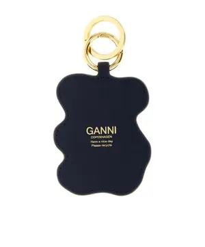 GANNI Joy Bear Keyring With Fur-effect Fabric