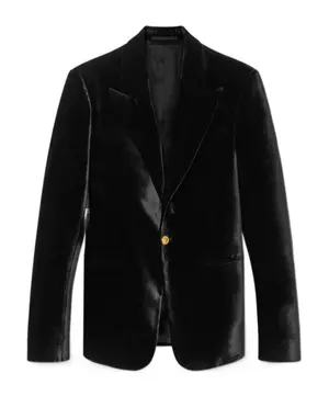 Versace Single-buttoned Velvet Blazer - Black