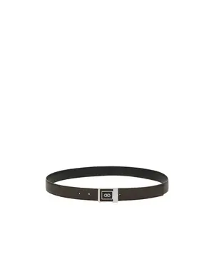 FERRAGAMO Reversible Grained Calfskin Belt With Gancini Buckle - Testa Di Moro/black