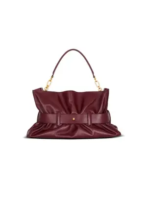 Balmain Medium Anthem Bag In Leather - Red