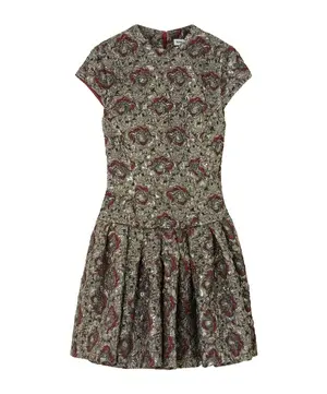 Simkhai Elowen Pleated Metallic Jacquard Mini Dress