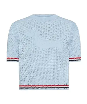 Thom Browne Hector Pointelle Knit Cropped T-shirt - No