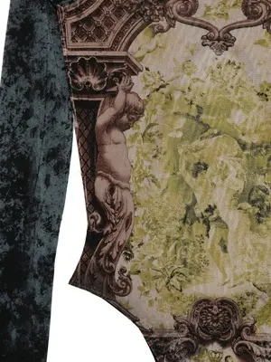 JEAN PAUL GAULTIER High-neck Printed Long-sleeve Bodysuit