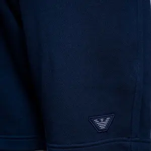 Emporio Armani Elastic Waist Shorts With Embroidered Logo - Blue