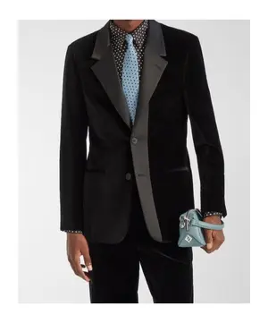 Fendi Single Breasted Velvet Blazer - Black